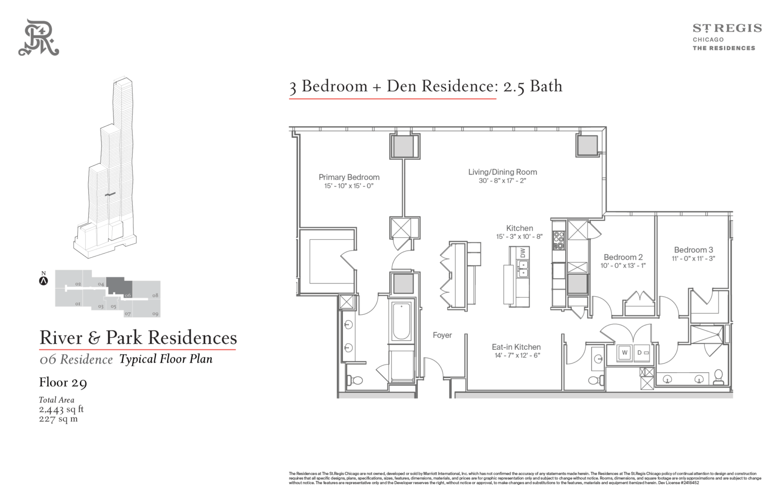 Residence 2906 Floor Plan - St Regis Residences Chicago