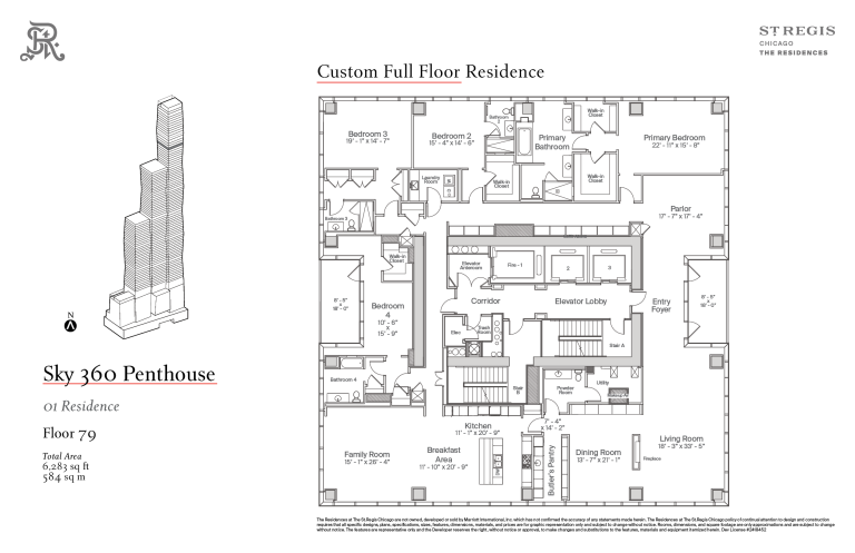 Penthouse Residence 7901 Floor Plan - St Regis Residences Chicago