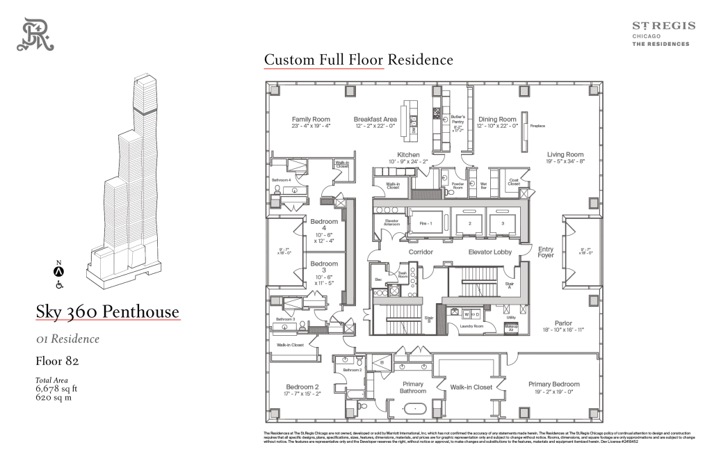 Penthouse Residence 8201 Floor Plan - St Regis Residences Chicago